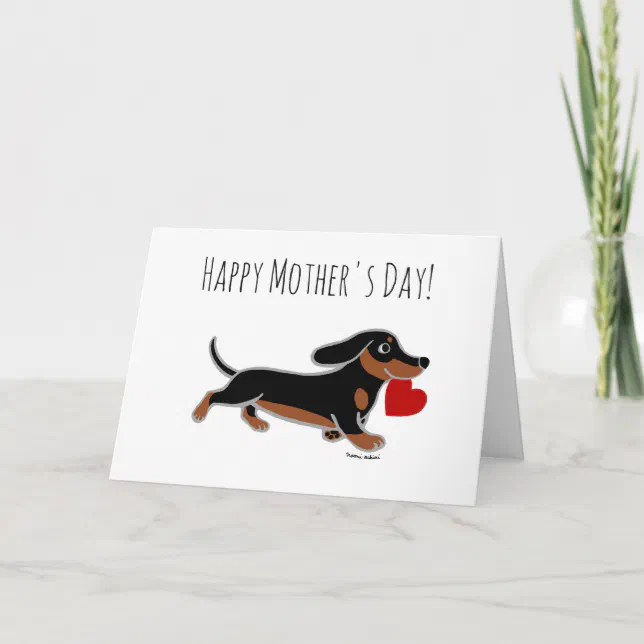 Black and Tan Dachshund Mother's Day Card | Zazzle