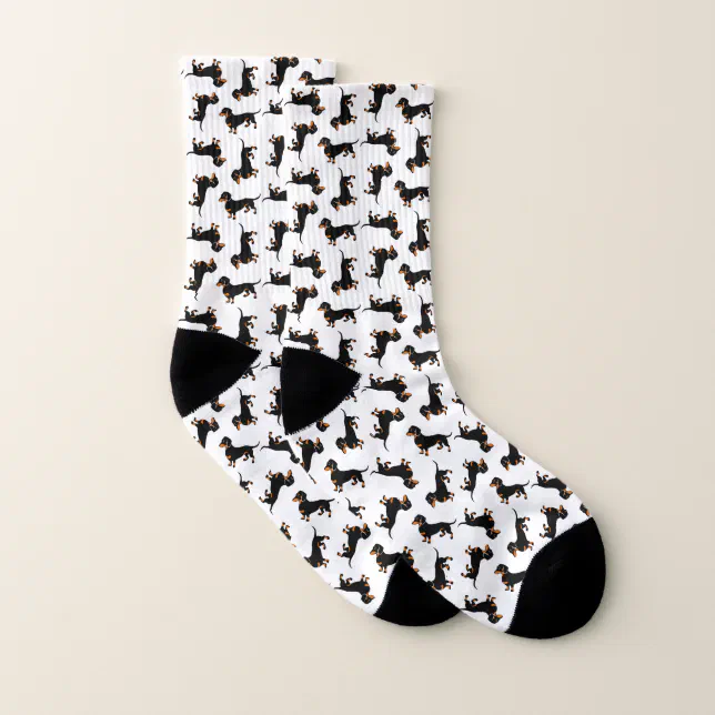 Black and Tan Dachshund Pattern Socks | Zazzle