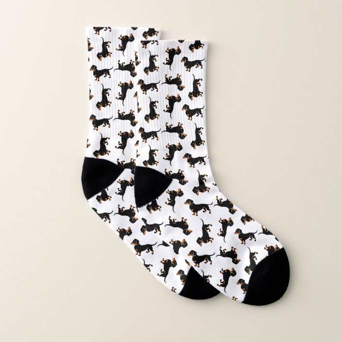 Black and Tan Dachshunds Cute Dog Pattern Socks | Zazzle.com