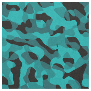 Teal Camo Fabric | Zazzle