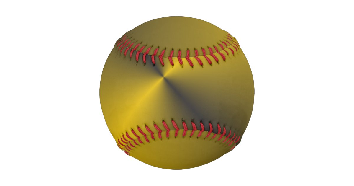 Black and Vibrant Gold Baseball | Zazzle