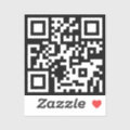 Black and White 2X2 QR Code Website Modern Simple Sticker | Zazzle