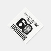 Black and white 60th birthday stripe photo napkins | Zazzle