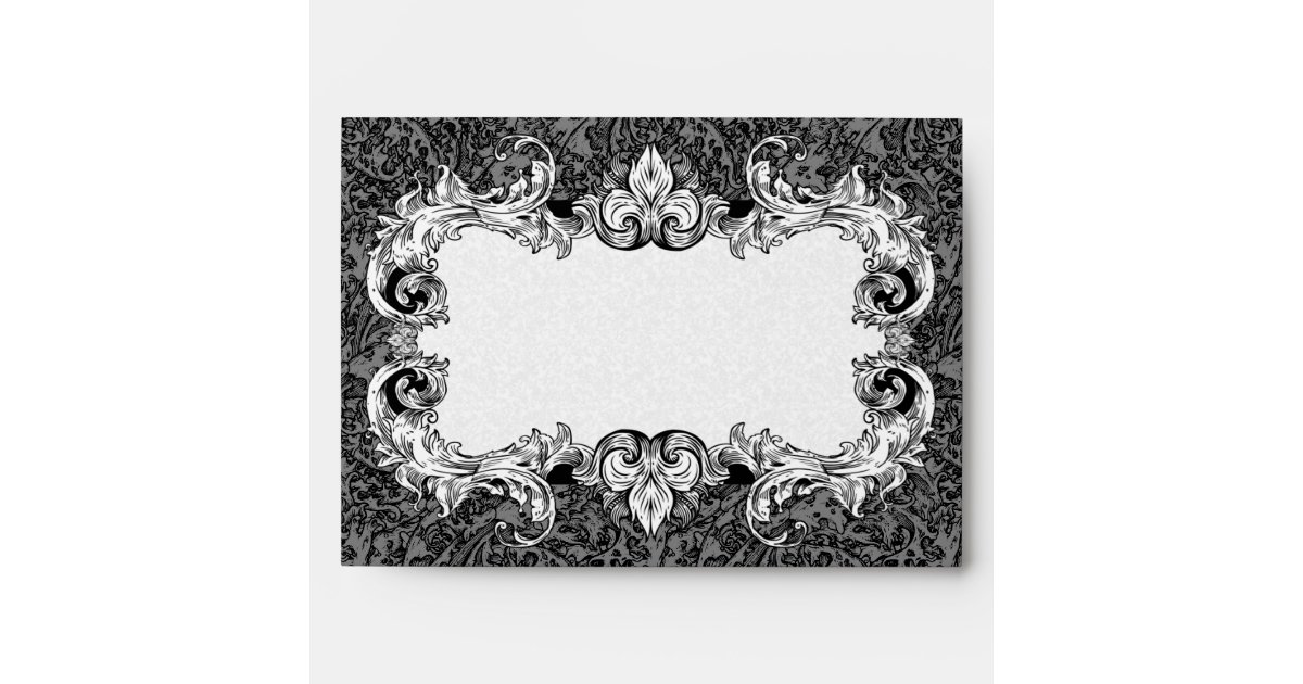 Black and White A7 Gothic Baroque Envelopes | Zazzle