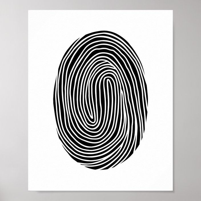 Black and white abstract fingerprint. Modern lines Poster | Zazzle.com