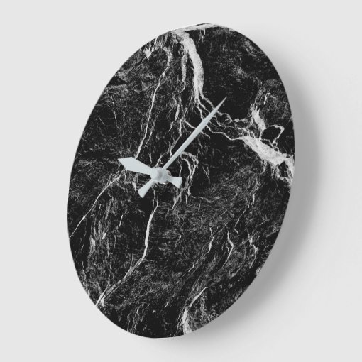 Black and White Abstract Pattern Large Clock | Zazzle