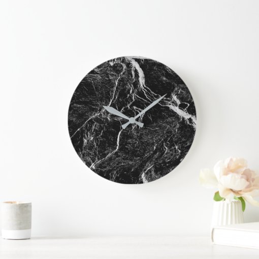 Black and White Abstract Pattern Large Clock | Zazzle