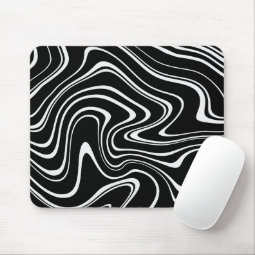Black and White Abstract Pattern Mouse Pad | Zazzle