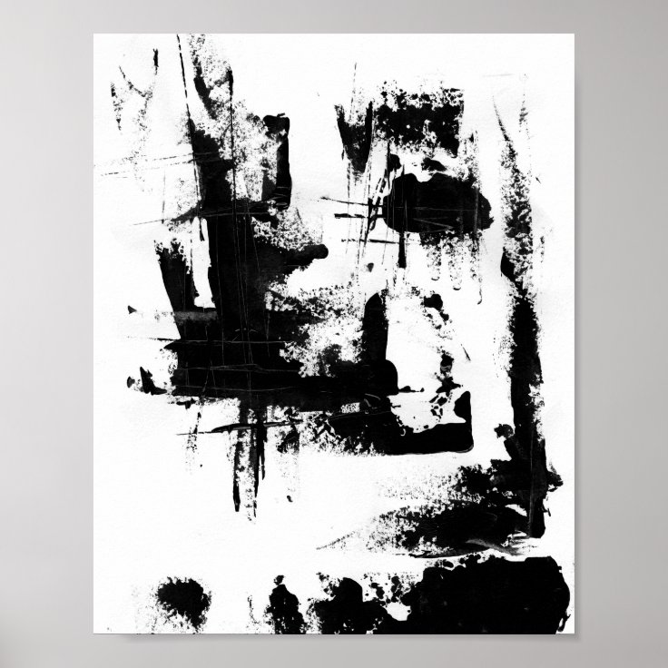 Black and white Abstract poster | Zazzle