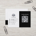 Black and White add your QR Code Business Card | Zazzle