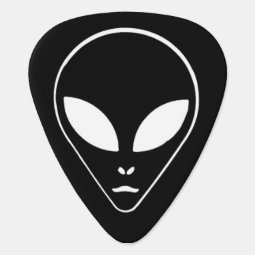 Black and White Alien Head Guitar Pick Plectrum | Zazzle