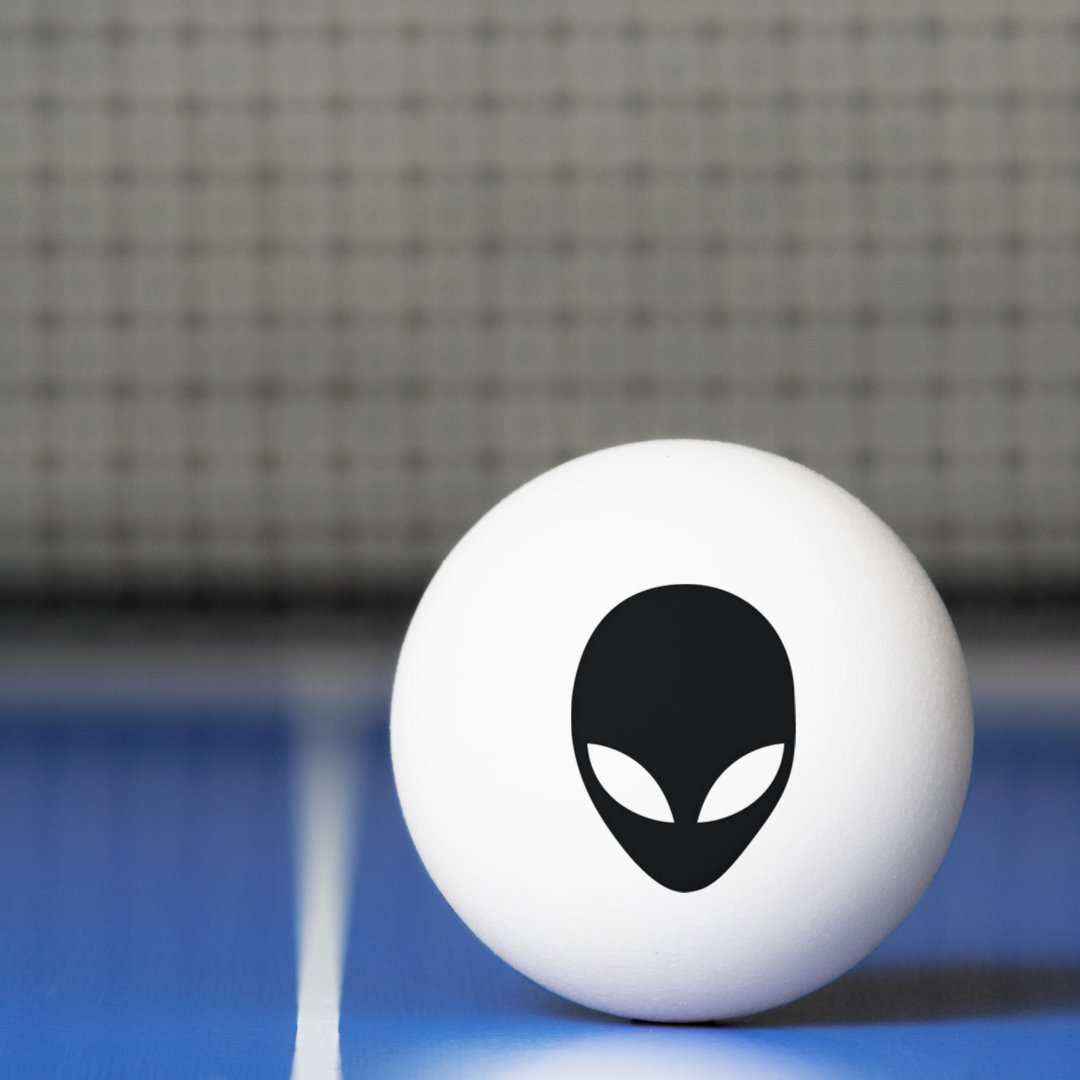 Black and White Alien Head Ping-Pong Ball | Zazzle
