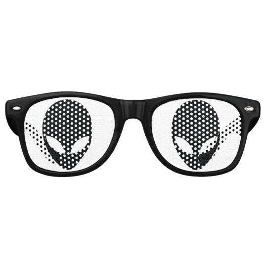 Black and White Alien Head Retro Sunglasses | Zazzle.com