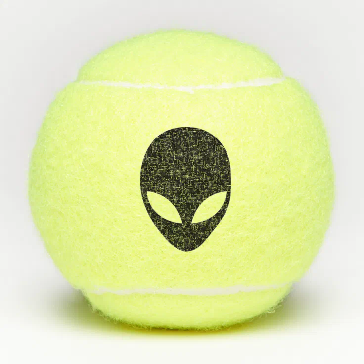 Black and White Alien Head Tennis Balls | Zazzle
