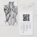 Black and White Anatomy Art Back Muscles QR Code Business Card | Zazzle
