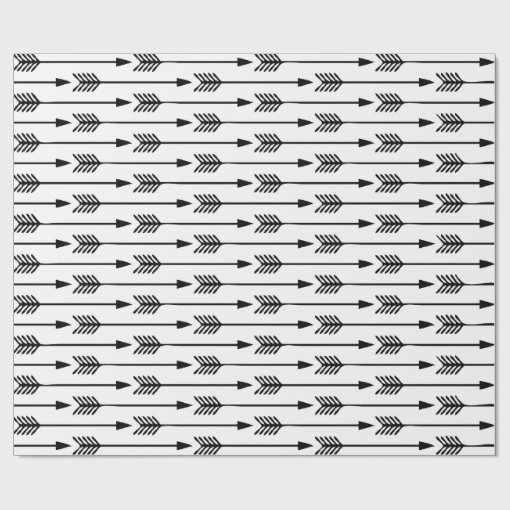 Black and White Arrows Pattern Wrapping Paper | Zazzle