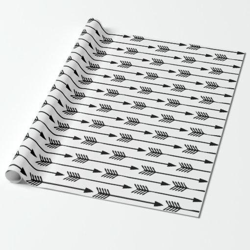 Black and White Arrows Pattern Wrapping Paper | Zazzle