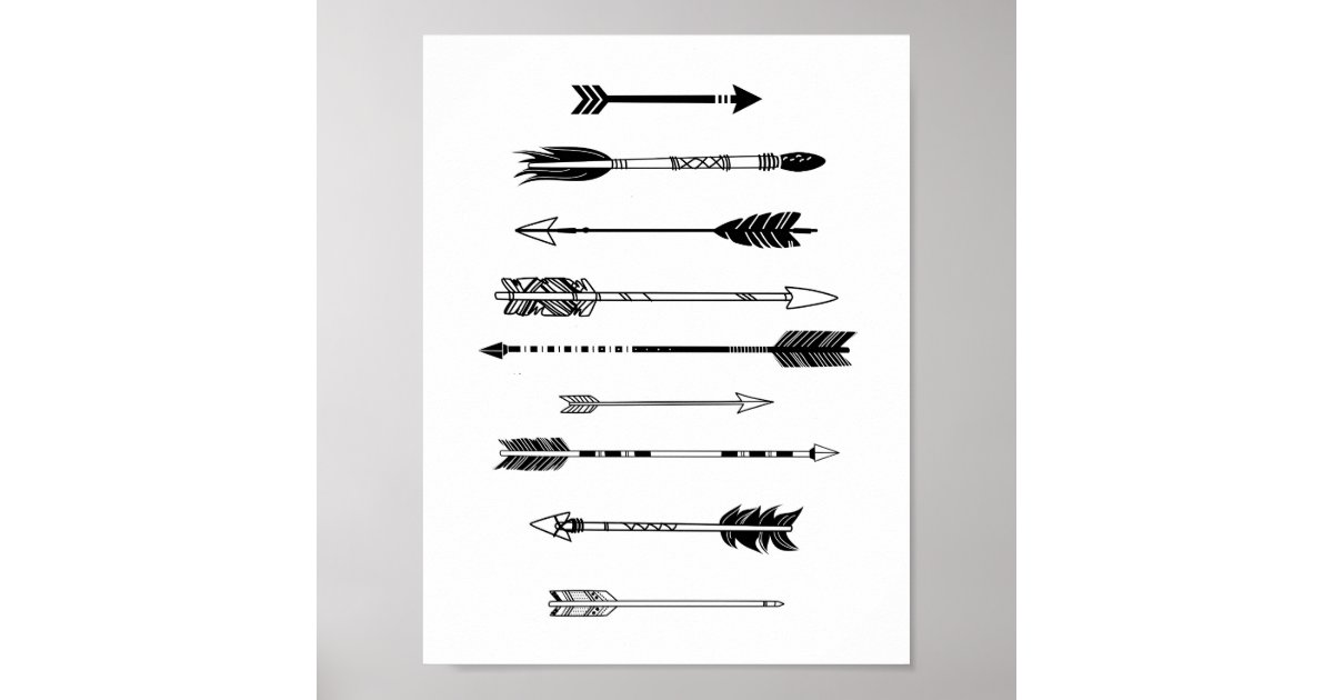 Black and White Arrows Poster | Zazzle