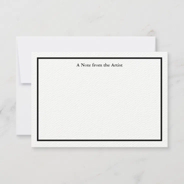 Black and White Artist Thank You Note Card | Zazzle