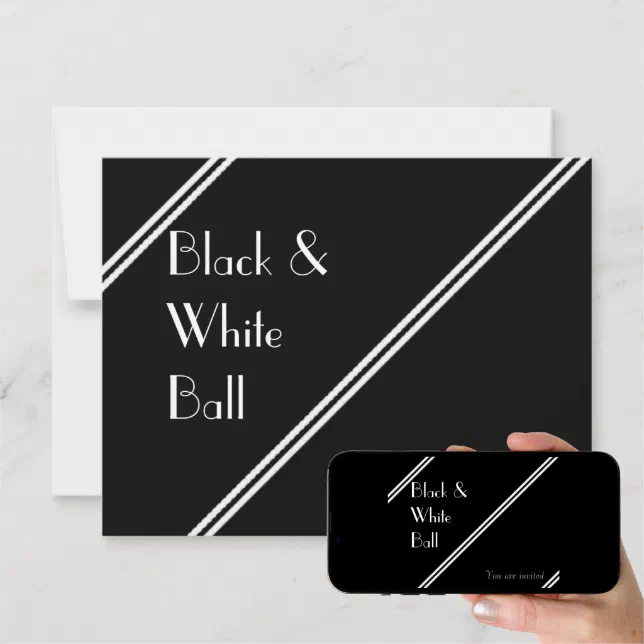 Black and White Ball Invitation | Zazzle