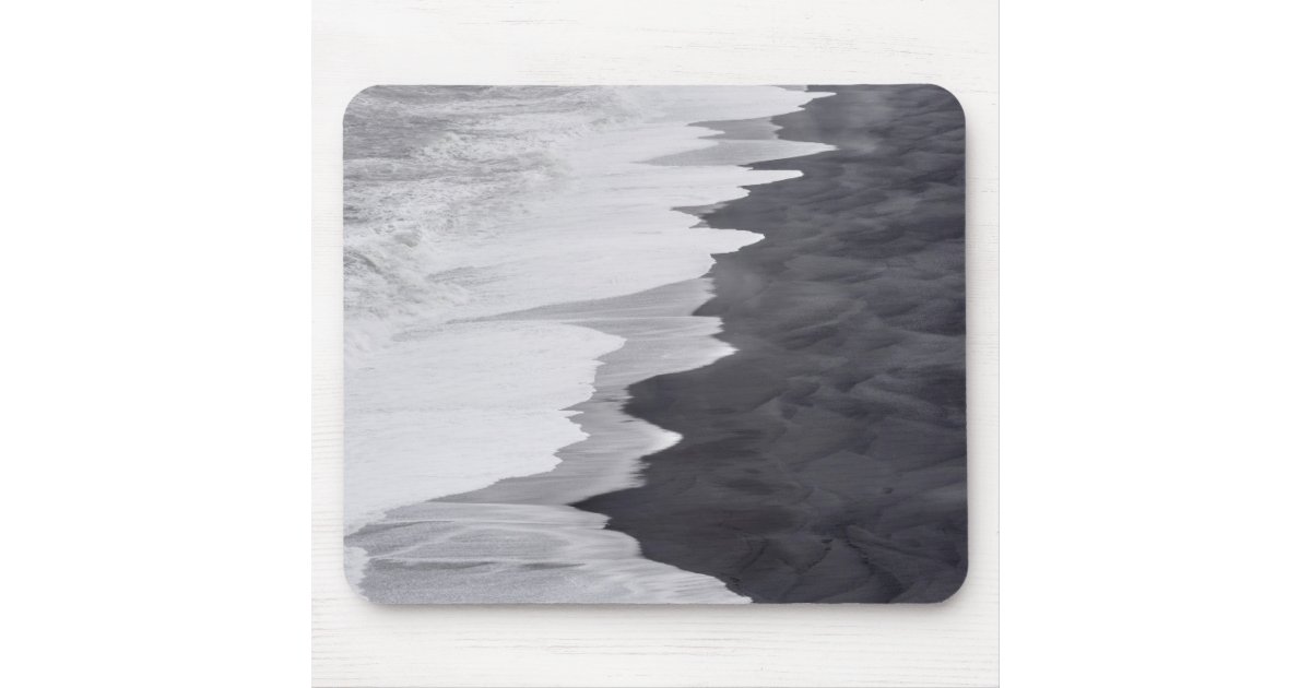 Black and white beach scenic mouse pad | Zazzle
