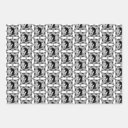 Black and White Bigfoot Sasquatch Birthday Wrapping Paper Sheets | Zazzle