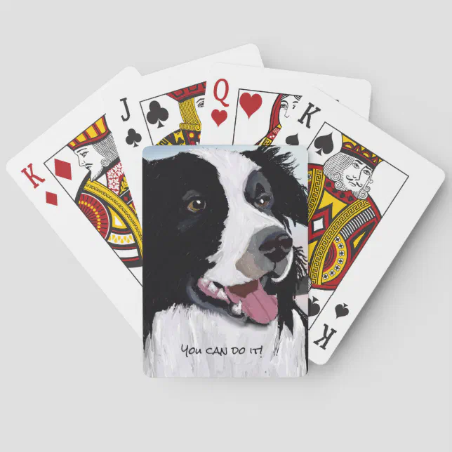 Black and White Border Collie Playing Cards | Zazzle