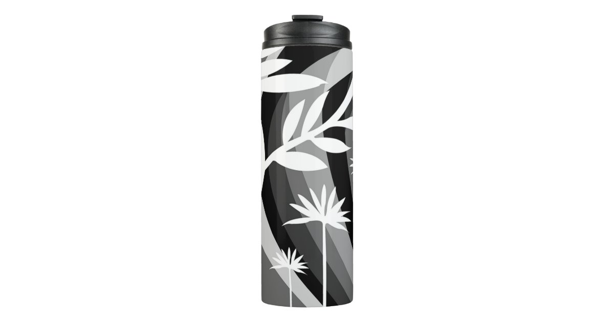 Black and White Botanical Design Thermal Tumbler | Zazzle