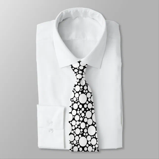 Black and White Bubbles Neck Tie | Zazzle