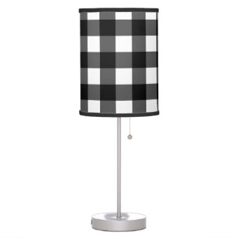 Black and White Buffalo Check Table Lamp | Zazzle