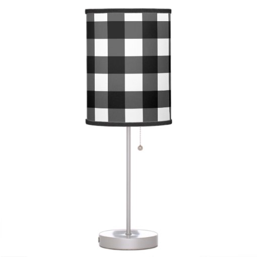 Black and White Buffalo Check Table Lamp | Zazzle