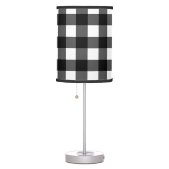 Black and White Buffalo Check Table Lamp | Zazzle