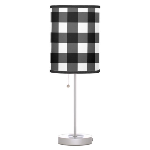 Black and White Buffalo Check Table Lamp | Zazzle