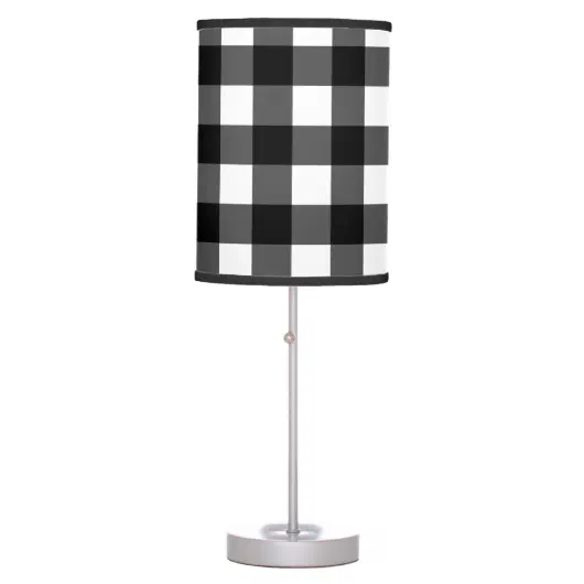 Black and White Buffalo Check Table Lamp | Zazzle