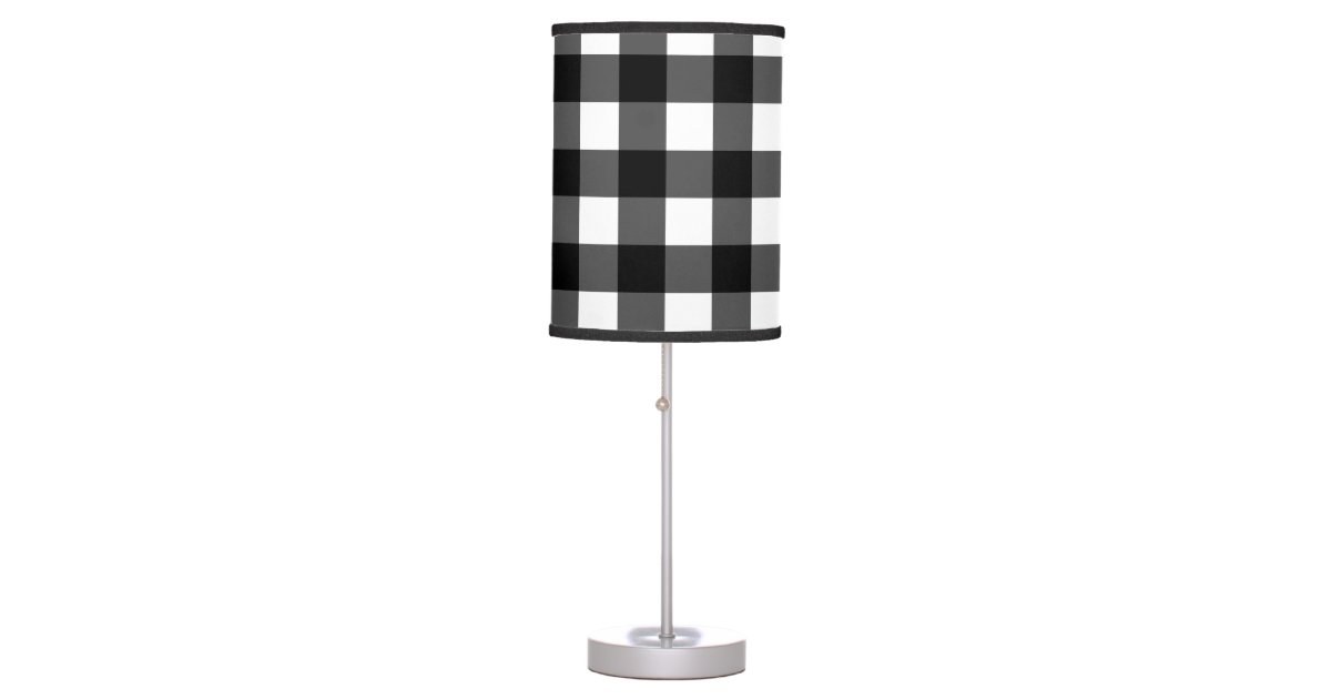 Black and White Buffalo Check Table Lamp | Zazzle