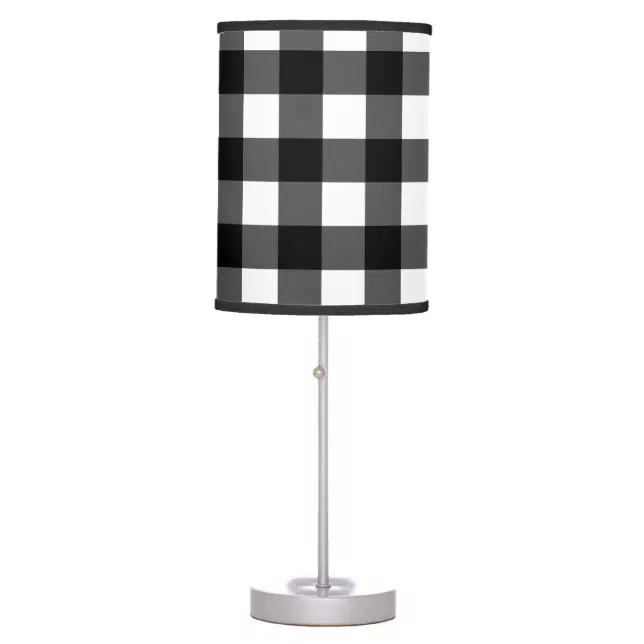 Black and White Buffalo Check Table Lamp | Zazzle