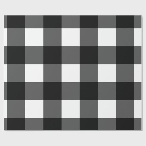 Black and White Buffalo Check Wrapping Paper | Zazzle