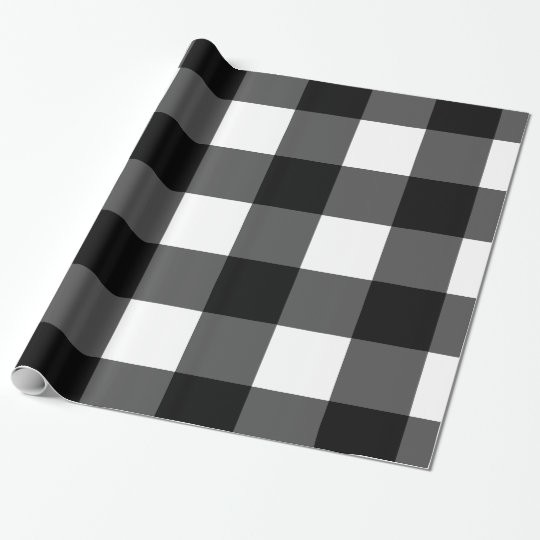 Black and White Buffalo Check Wrapping Paper | Zazzle.com
