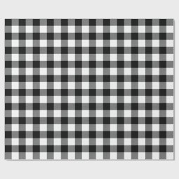 Black and White Buffalo Check Wrapping Paper | Zazzle
