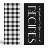 Black and White Buffalo Checks Plaid Recipe Binder | Zazzle