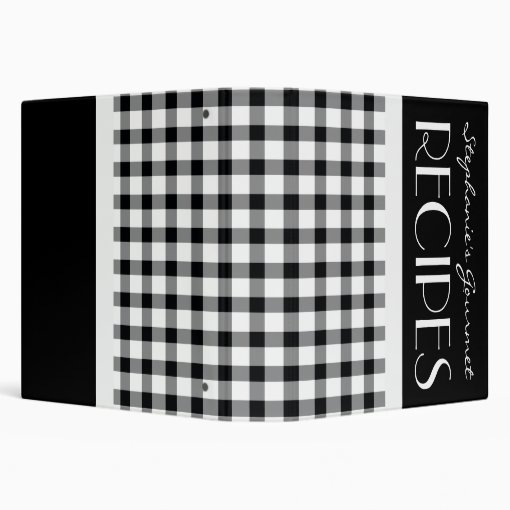 Black and White Buffalo Checks Plaid Recipe Binder | Zazzle