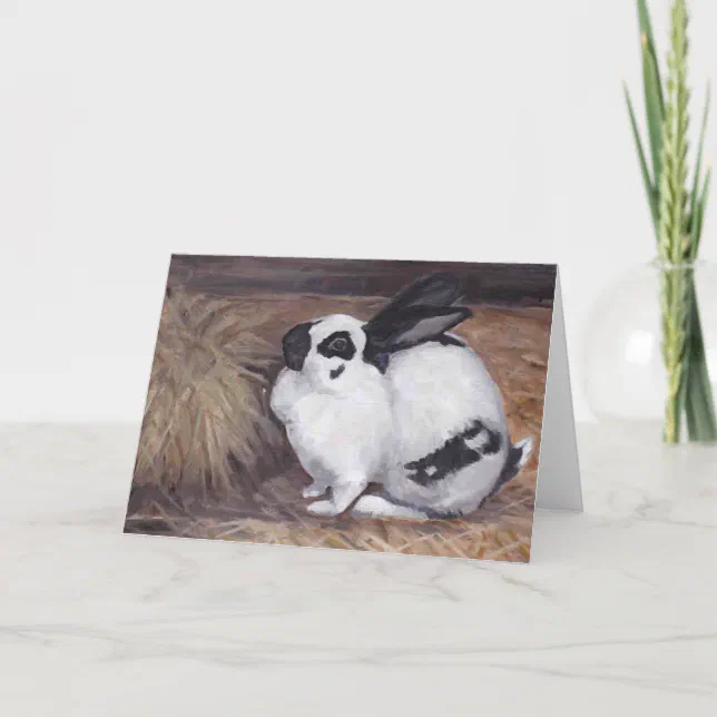 Black and White Bunny Rabbit Animal Greeting Card | Zazzle