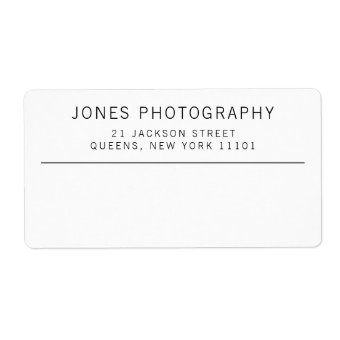 Black and White Business Minimalist Shipping Label | Zazzle