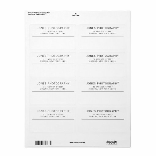 Black and White Business Minimalist Shipping Label | Zazzle