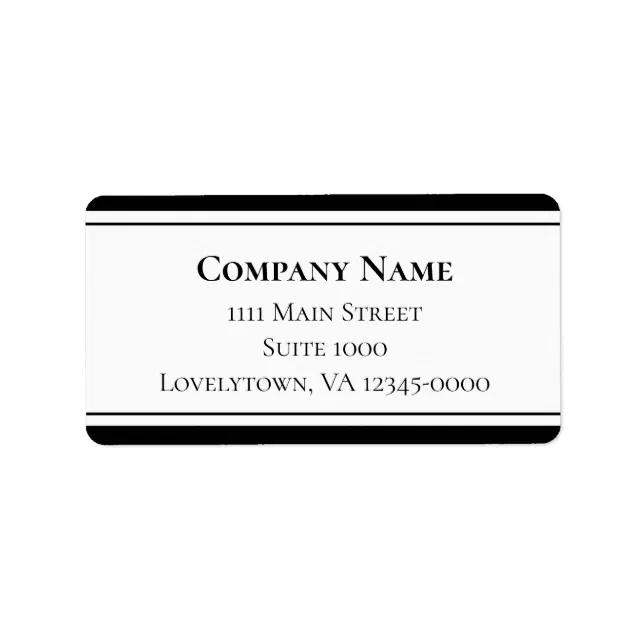Black and White Business Template Return Address Label | Zazzle