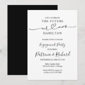 Black And White Calligraphy Engagement Party Announcement | Zazzle