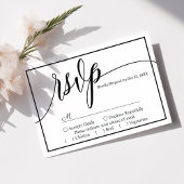 Black And White Calligraphy Script Wedding RSVP Card | Zazzle