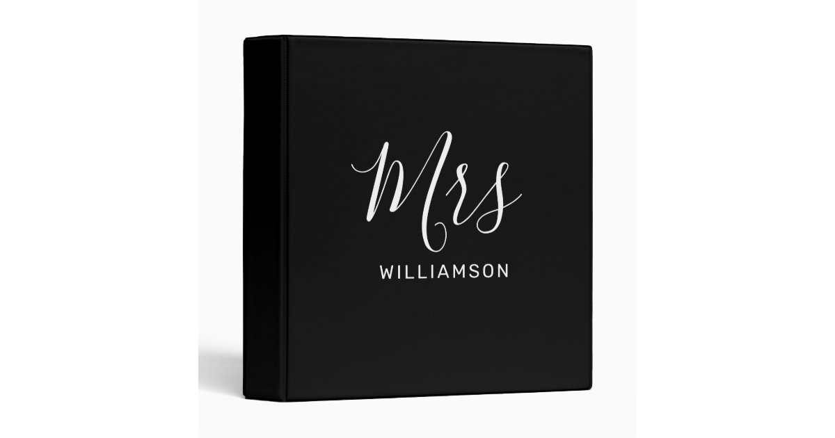 Black and White Calligraphy Teacher's Binder | Zazzle