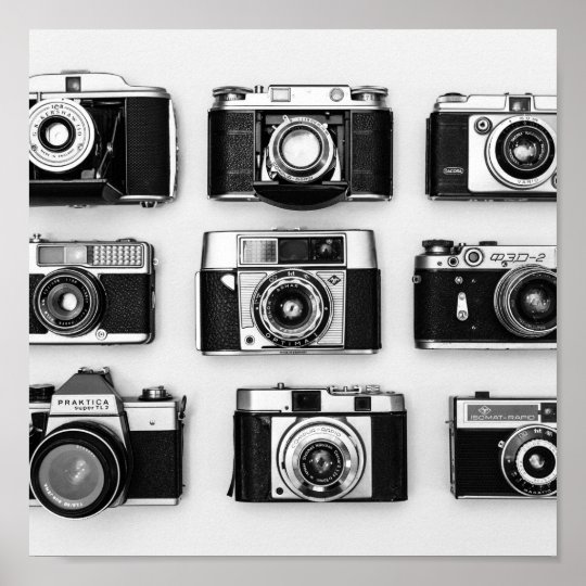 Black and white cameras poster | Zazzle.com