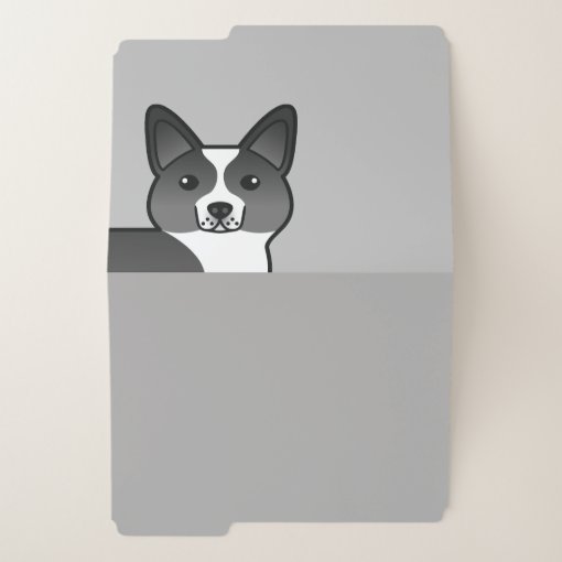 Black And White Cardigan Welsh Corgi Cartoon Dog File Folder | Zazzle